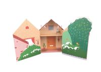 China Romantic Paper Gift Packaging Box / Cardboard House Shaped Gift Box for sale