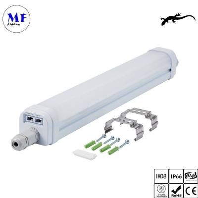 China 10W-50W 2-5FT LED Tri Proof Light With IP66 CCT Power Switch For Car Washes Store Subway Station for sale