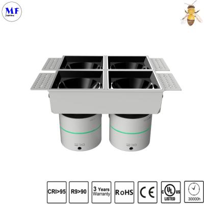 China 20W/2X20W/3X20W/4X20W Square Trim Aluminum Housing Recessed Downlight Interior Lighting LED Ceiling Down Light for sale