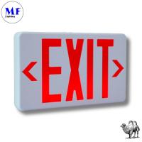 China Industrial-Grade IP65 Fireproof Waterproof LED Emergency Exit Sign Light With 5h Backup Wall Mount Dual Power AC/Solar For Factory Garage Office Red Green for sale