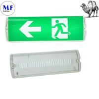 China LED Safety Emergency Exit Sign Light With 8W IP65 Waterproof Lithium Battery Wall Mount ABS PC High Brightness for sale
