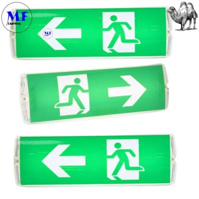 China LED Safety Emergency Exit Sign Light With 8W IP65 Waterproof Lithium Battery Wall Mount ABS PC High Brightness for sale