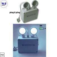China Emergency Double Head Light IP65 Waterproof Outdoor Indoor Long Duration Time Rechargeable Energy Saving 2*5W AC 85-265V Exit Sign LED Emergency Light For Factory Warehouse Office Hotel for sale