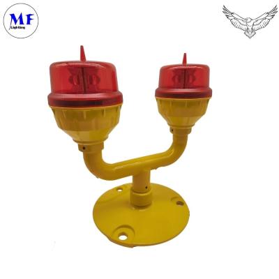 China Main-Standby Adjustable Wide Voltage Input UV-Resistant Polycarbonate IP66 Low-Intensity Dual-Lamp Aviation Obstacle Obstruction Light For Bridge for sale