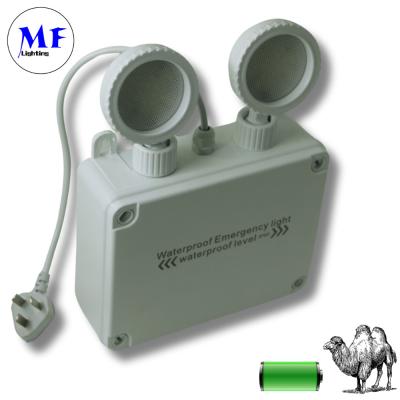 China Rechargeable Abs Led Exit Emergency Light Non Maintained Ip65 2*5w Lithium Battery Adjustable For Corridors for sale