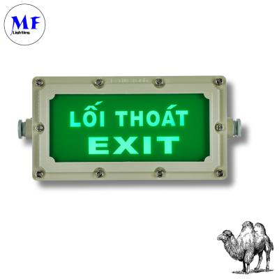 China LED Explosion Proof Emergency Light Exit 5years Warranty IP65 Waterproof Fireproof Ex ATEX Iecex 4W 3hours Green For Chemical Plant Processing Industrial Park for sale