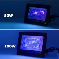 China 3-Second Fast Curing IP66 Waterproof 395nm UVA Adjustable Mounting 100W UV LED Flood Light for Instant Coatings and Building Material Bonding for sale