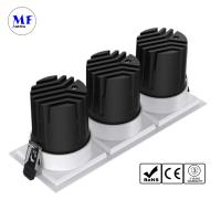 China Three Head Down Light LED Square Spotlight Residential Hotel Coffee Store Commercial Restaurant No Glare Dali Dim Tuya Modular Ik07 IP44 21W 36W 30W 45W for sale