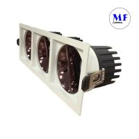 China Factory Price Recessed Square LED Spotlight Triple Heads IP20 Anti-GlareDimmable Down Light by TRIAC 0-10V DALI-2 DT6 DT8 for Commercial Project for sale