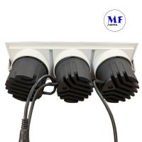 China Factory Price Recessed Square LED Spotlight Triple Heads IP20 Anti-GlareDimmable Down Light by TRIAC 0-10V DALI-2 DT6 DT8 for Commercial Project for sale