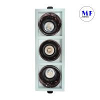 China Factory Price Recessed Square LED Spotlight Triple Heads IP20 Anti-GlareDimmable Down Light by TRIAC 0-10V DALI-2 DT6 DT8 for Commercial Project for sale