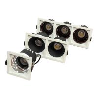 China Factory Price Recessed Square LED Spotlight Triple Heads IP20 Anti-GlareDimmable Down Light by TRIAC 0-10V DALI-2 DT6 DT8 for Commercial Project for sale