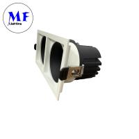 China Factory Price Double-Heads Anti-Glare Square LED Down Light IP20 With TRIAC 0-10V DALI-2 DT6 DT8 Dimming Recessed Ceiling Spotlight for sale