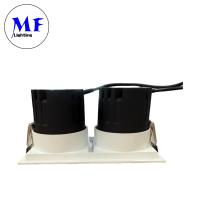 China Factory Price Double-Heads Anti-Glare Square LED Down Light IP20 With TRIAC 0-10V DALI-2 DT6 DT8 Dimming Recessed Ceiling Spotlight for sale