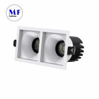China Factory Price Double-Heads Anti-Glare Square LED Down Light IP20 With TRIAC 0-10V DALI-2 DT6 DT8 Dimming Recessed Ceiling Spotlight for sale
