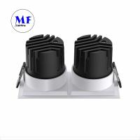 China Factory Price Double-Heads Anti-Glare Square LED Down Light IP20 With TRIAC 0-10V DALI-2 DT6 DT8 Dimming Recessed Ceiling Spotlight for sale