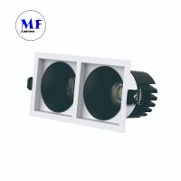 China Factory Price Double-Heads Anti-Glare Square LED Down Light IP20 With TRIAC 0-10V DALI-2 DT6 DT8 Dimming Recessed Ceiling Spotlight for sale