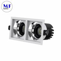 China Square LED Downlight 7W10W12W15W , TRIAC/0-10V/DALI-2 Dimmable, 100lm/W CRI90, AC100-277V, Anti-Glare Recessed Spot Down Light with Dual Head for sale