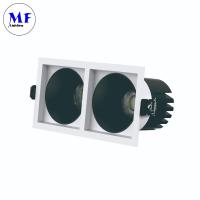China Square LED Downlight 7W10W12W15W , TRIAC/0-10V/DALI-2 Dimmable, 100lm/W CRI90, AC100-277V, Anti-Glare Recessed Spot Down Light with Dual Head for sale