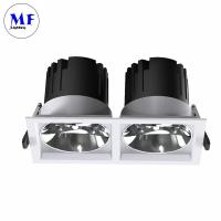 China Square LED Downlight 7W10W12W15W , TRIAC/0-10V/DALI-2 Dimmable, 100lm/W CRI90, AC100-277V, Anti-Glare Recessed Spot Down Light with Dual Head for sale