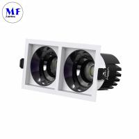 China Square LED Downlight 7W10W12W15W , TRIAC/0-10V/DALI-2 Dimmable, 100lm/W CRI90, AC100-277V, Anti-Glare Recessed Spot Down Light with Dual Head for sale