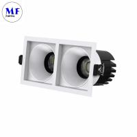 China Square LED Downlight 7W10W12W15W , TRIAC/0-10V/DALI-2 Dimmable, 100lm/W CRI90, AC100-277V, Anti-Glare Recessed Spot Down Light with Dual Head for sale