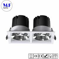 China Square Recessed LED Down Light 3*7W Single/Double/Triple Head 100LM/W CRI90 IP20 IP44 Reflector Ceiling Downlight for sale