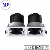China Square Recessed LED Down Light 3*7W Single/Double/Triple Head 100LM/W CRI90 IP20 IP44 Reflector Ceiling Downlight for sale