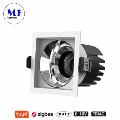 China Square Recessed LED Down Light 7W Triac 0-10V Dali CCT Power Adjustable Dimmable Smart Dim Aluminum Spot for sale