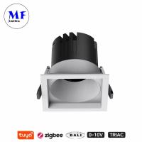 China Square Recessed LED Down Light 7W Triac 0-10V Dali CCT Power Adjustable Dimmable Smart Dim Aluminum Spot for sale