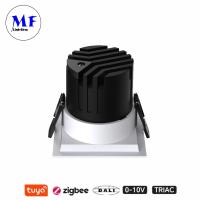 China Square Recessed LED Down Light 7W Triac 0-10V Dali CCT Power Adjustable Dimmable Smart Dim Aluminum Spot for sale