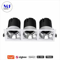 China Square Recessed LED Down Light Three Heads 3*7W Triac 0-10V Dali CCT Power Adjustable Dimmable Smart Dim Aluminum Spot for sale