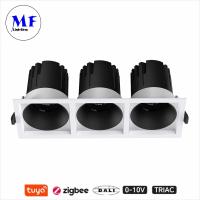 China Square Recessed LED Down Light Three Heads 3*7W Triac 0-10V Dali CCT Power Adjustable Dimmable Smart Dim Aluminum Spot for sale