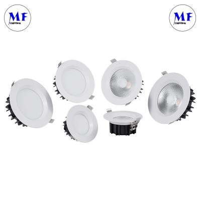 China SMD Recessed 120° Wide Beam PC Milky Diffuser Anti-Glare UGR<19  Dimmable  Die-Cast Aluminum Indoor Commercial LED spot light LED Down light for sale