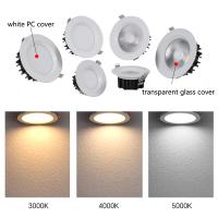 China Aluminum High Power 5W/7W/10W/12W/15W/20W/25W/30W/35W/40W/45W/50W Dimming CCT Adjustable Dimmable Smart Recessed Indoor Downlight Spot IP40 Hotel LED Down Light for sale