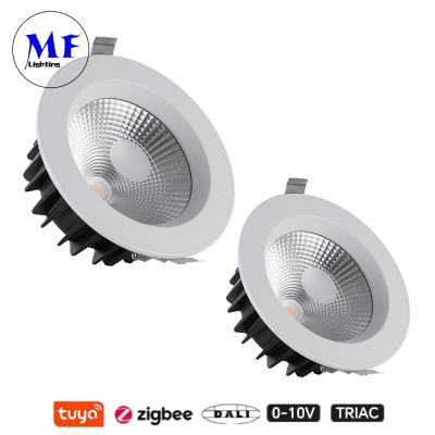 China 35W 100lm/W LED Spot Down Light Anti-Glare CCT Adjustable CRI90 Triac /0-10V/Dali-2/Tuya Zigbee Dimmable Beam Angle 60° Recessed COB for Commercial and Recidential Places for sale