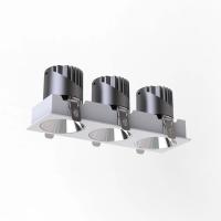 China Anti-Glare Frameless Triple Heads IP20 Dimmable LED Down Light Compatible Triac, 0-10V, Dali-2, Dt6, Dt8 Spot Light for sale