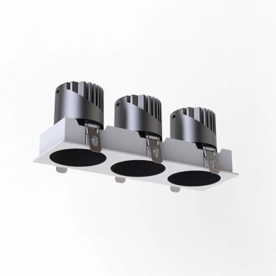 China Dimmable Anti-Glare Trimless Recessed Downlights, Frameless Triple Heads LED Down Light, IP20, Triac 0-10V Dali-2 Dt6 Dt8 Spot Light for sale
