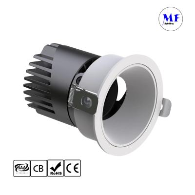 China Factory Price No Glare Alu. 7W 10W 12W 15W 100lm/W Ik07 Cozy Recessed Living Room Commercial Residential Home Hotel Spotlight High Feet Round LED Down Light for sale