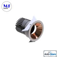 China Factory Price Dimmable Spring Leaf 20W 25W 30W Various Metallic Color Reflector Bathroom Frameless Recessed Anti-Glare Spot LED Down Light for sale
