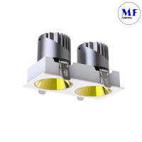 China Smart Power Dimmable Triac/0-10V/Dali-2 IP20 IP44 14W/20W/24W/30W/40W CCT Tunable Recessed Square 2 Double Head Downlight Spot Anti Glare LED Down Light for sale