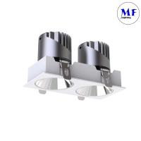 China Smart Power Dimmable Triac/0-10V/Dali-2 IP20 IP44 14W/20W/24W/30W/40W CCT Tunable Recessed Square 2 Double Head Downlight Spot Anti Glare LED Down Light for sale