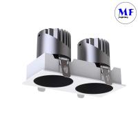 China Smart Power Dimmable Triac/0-10V/Dali-2 IP20 IP44 14W/20W/24W/30W/40W CCT Tunable Recessed Square 2 Double Head Downlight Spot Anti Glare LED Down Light for sale