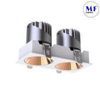 China Smart Power Dimmable Triac/0-10V/Dali-2 IP20 IP44 14W/20W/24W/30W/40W CCT Tunable Recessed Square 2 Double Head Downlight Spot Anti Glare LED Down Light for sale