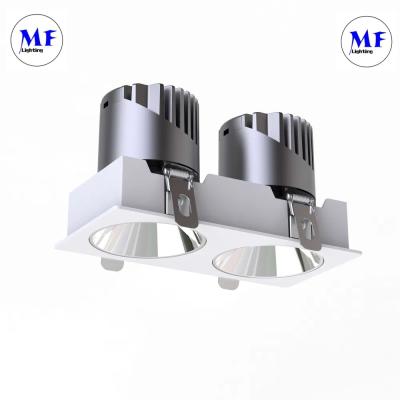 China Factory Price Anti-Glare Multiple Housing Colors IP20/IP44 Two Heads 14W/20W/24W/30W/40W LED Spot Light LED Down Light Recessed Down Light for sale