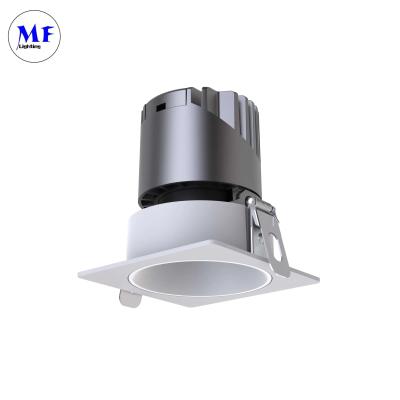 China High CRI Square LED Recessed Spotlight Downlight IP44 Anti-Glare 15°Adjustable Triac 0-10V Dali-2 Dimmable Ceiling Down Light 12W for sale