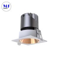 China High CRI Square LED Recessed Spotlight Downlight IP44 Anti-Glare 15°Adjustable Triac 0-10V Dali-2 Dimmable Ceiling Down Light 12W for sale