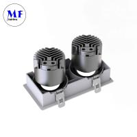China Die-Cast Aluminum Double Heads LED Spot Downlight IP44 Ugr<19 Anti-Glare Dali-2 Dali Dt8 Dimmable Square Recessed Ceiling Down Light 2×12W for sale