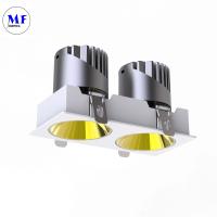 China Die-Cast Aluminum Double Heads LED Spot Downlight IP44 Ugr<19 Anti-Glare Dali-2 Dali Dt8 Dimmable Square Recessed Ceiling Down Light 2×12W for sale