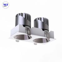 China Die-Cast Aluminum Double Heads LED Spot Downlight IP44 Ugr<19 Anti-Glare Dali-2 Dali Dt8 Dimmable Square Recessed Ceiling Down Light 2×12W for sale